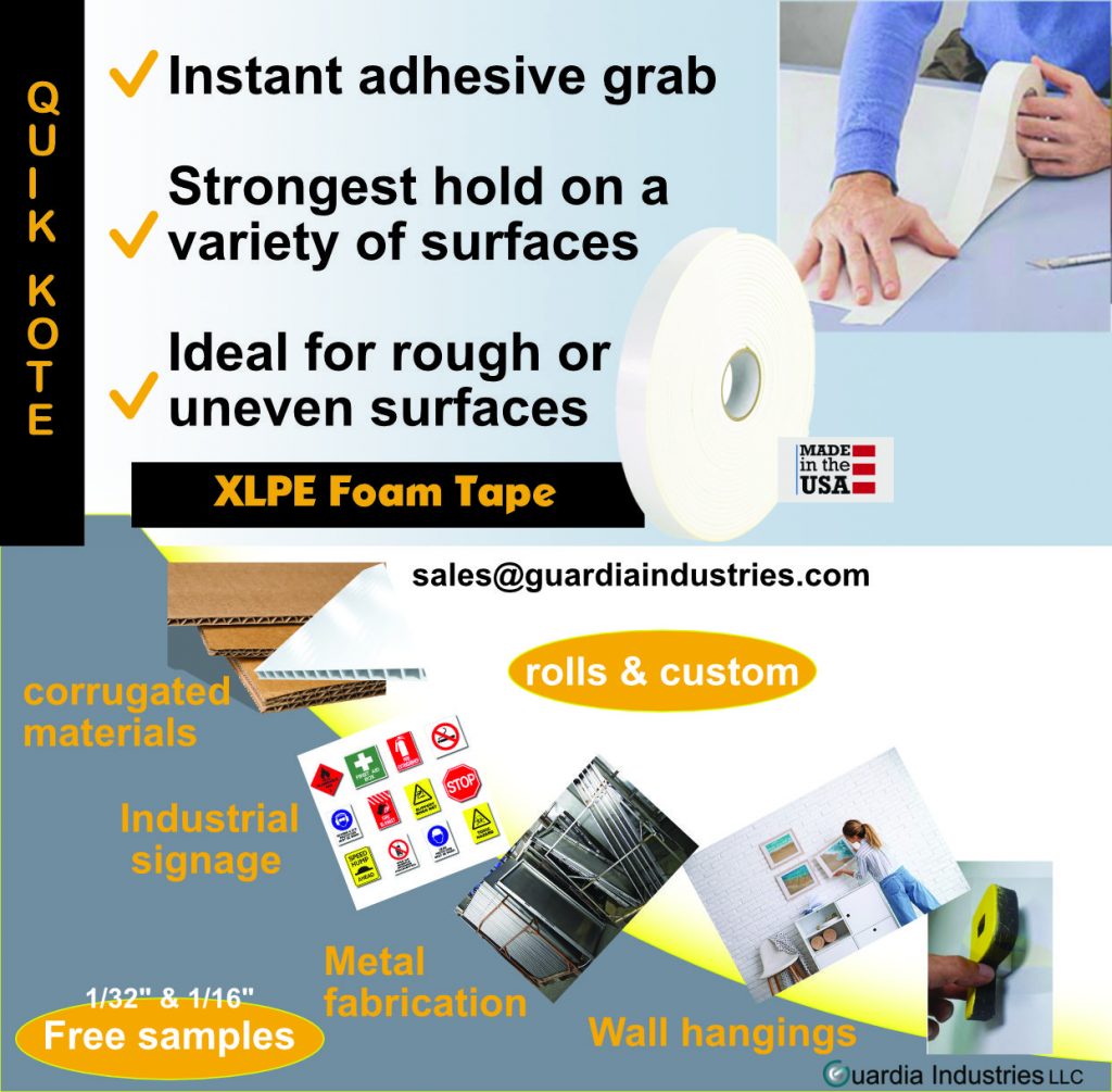 Quik kote 1/16 x 1/2″ x 216 ft white rubber double-sided adhesive tape ...